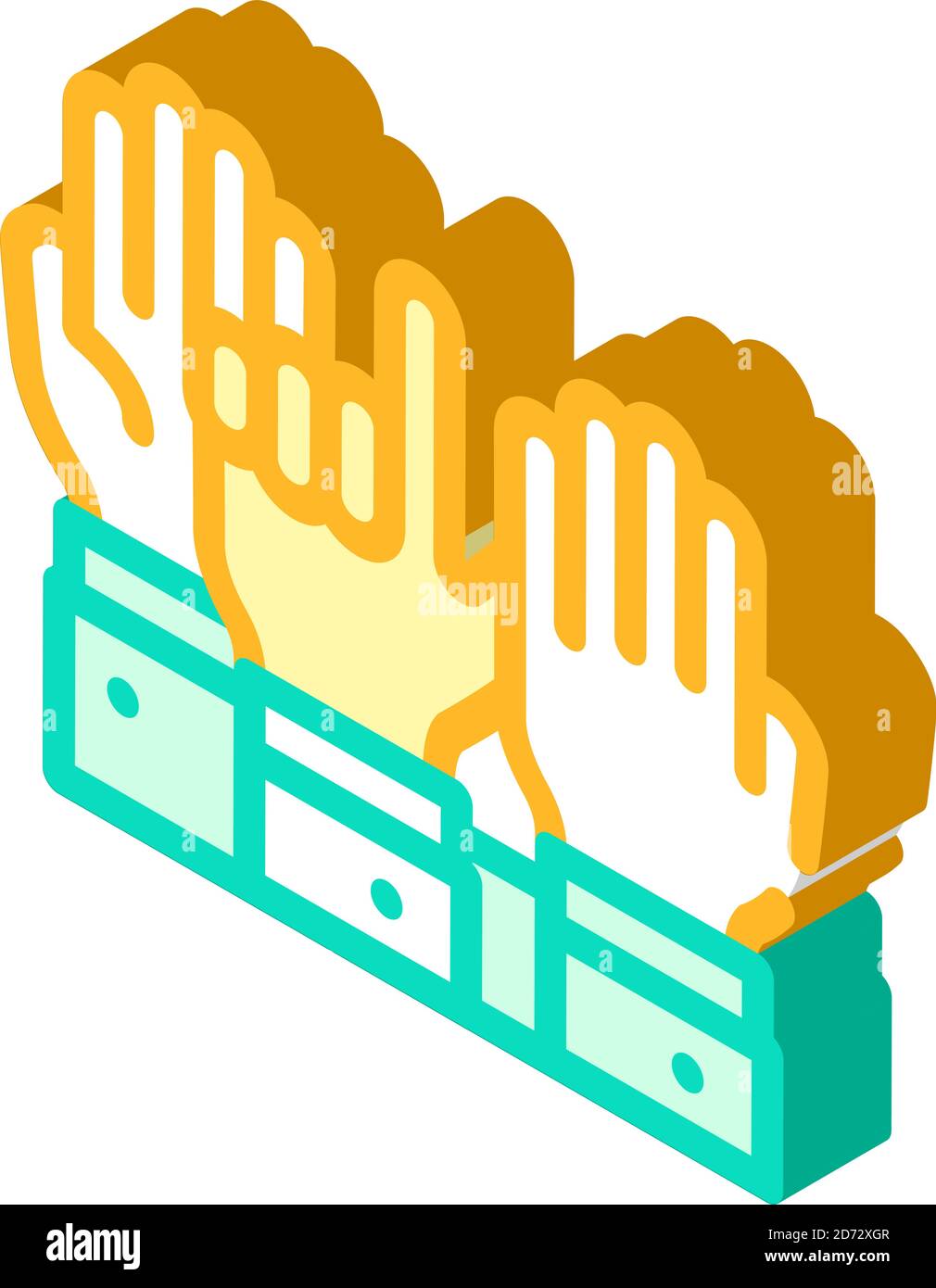 hand voting isometric icon vector illustration sign Stock Vector Image ...