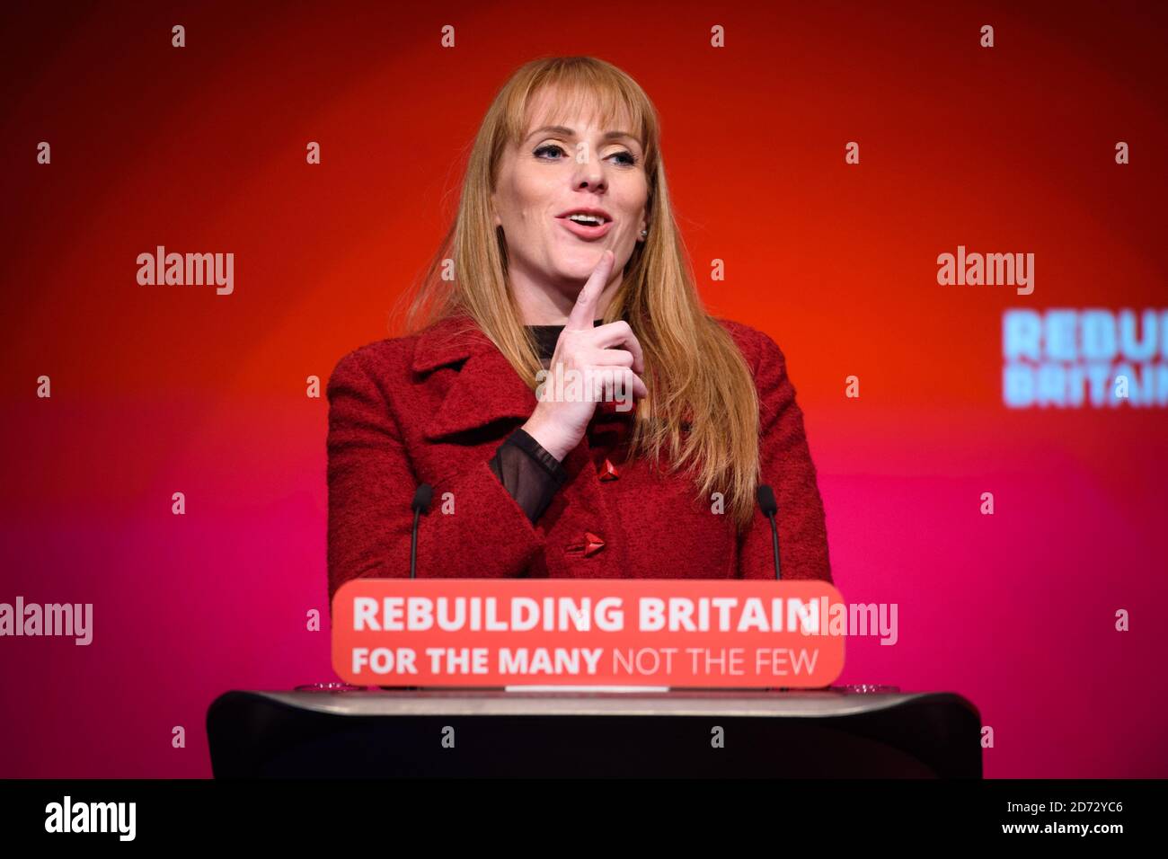 Shadow Secretary of State for Education Angela Rayner speaks during the ...