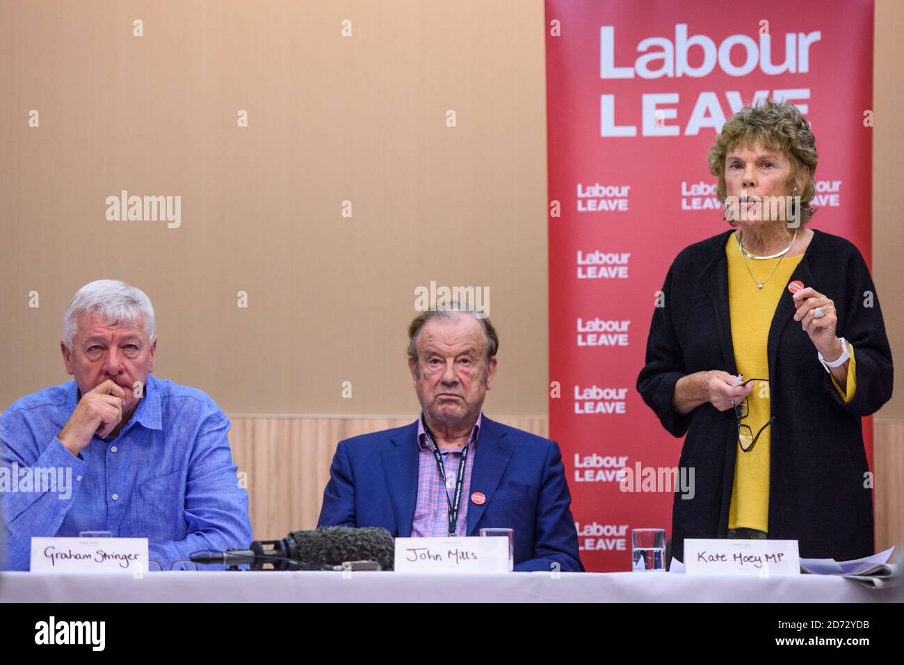 (l-r) Graham Stringer MP, John Mills and Kate Hoey pictured during a ...