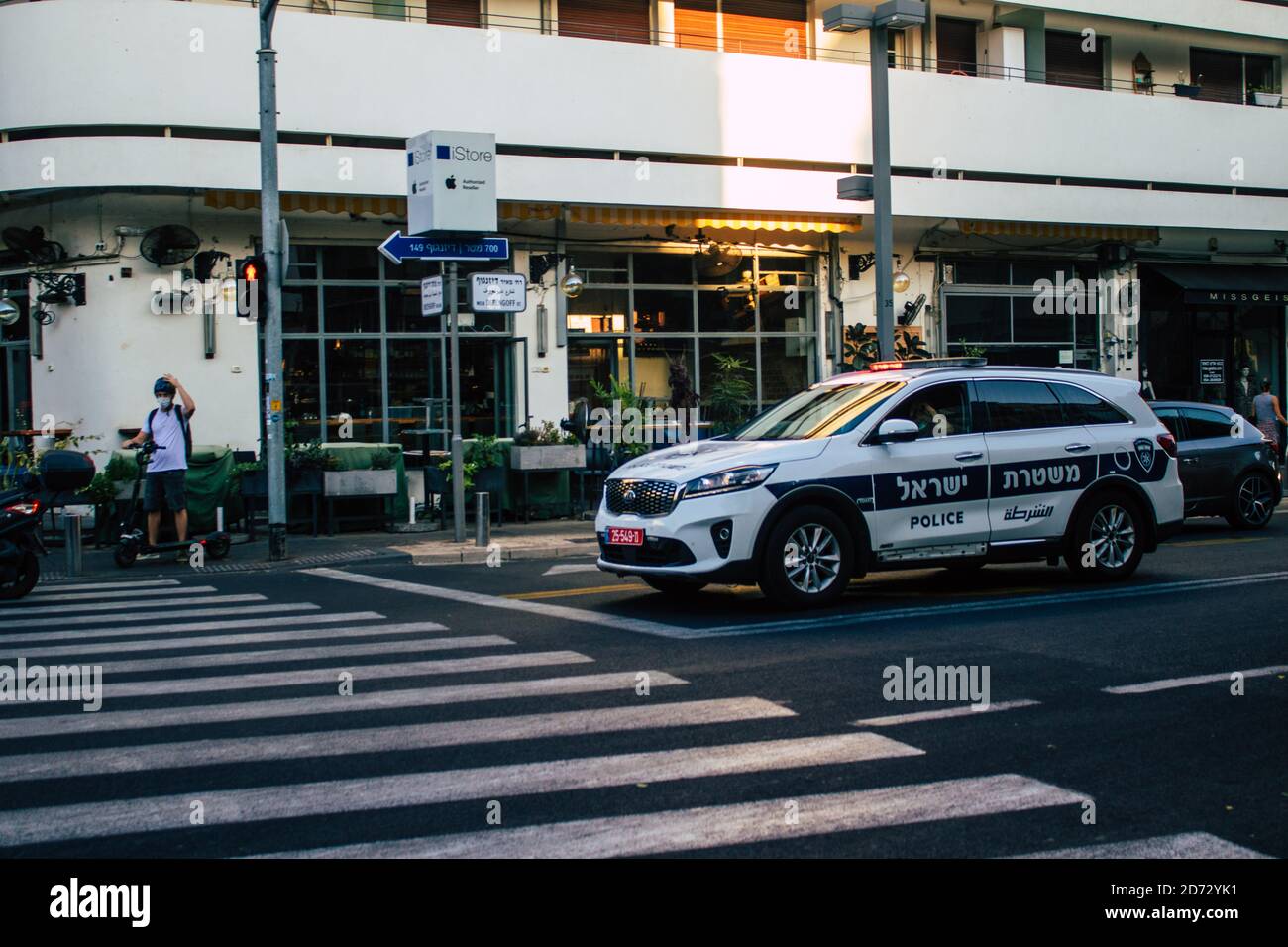 Tel Aviv Israel October 19, 2020 View of an traditional Israeli police ...