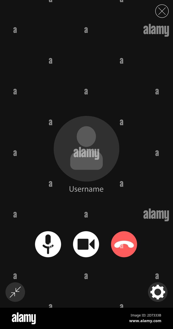 Video call screen template. Video call interface. Vector page of the ...