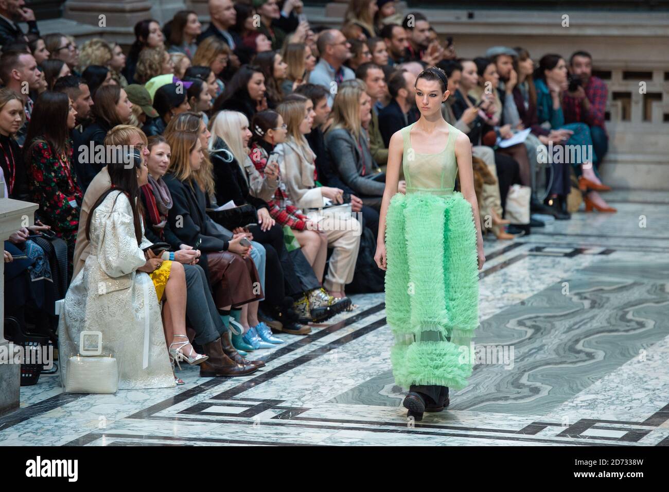 A model on catwalk molly goddard catwalk show hi-res stock photography ...