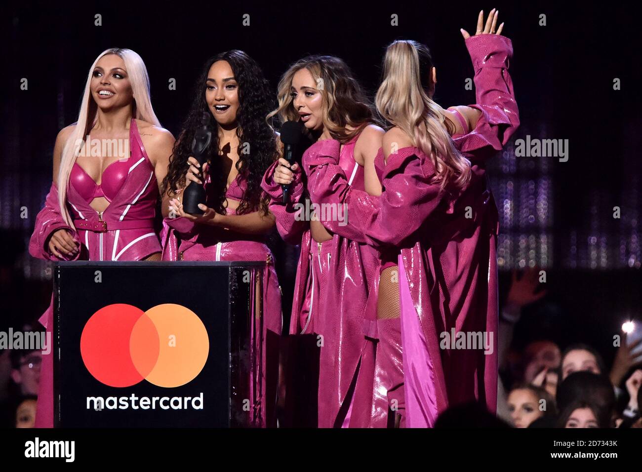 Little Mix with the award for Best British Video on stage at the Brit ...