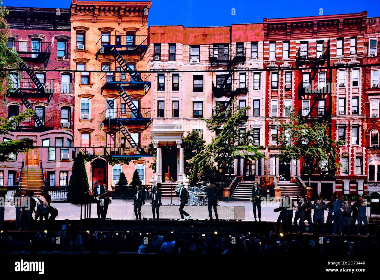 The 1975 on stage at the Brit Awards 2019 at the O2 Arena, London ...