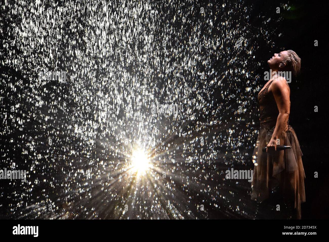 Pink on stage at the Brit Awards 2019 at the O2 Arena, London. Photo ...