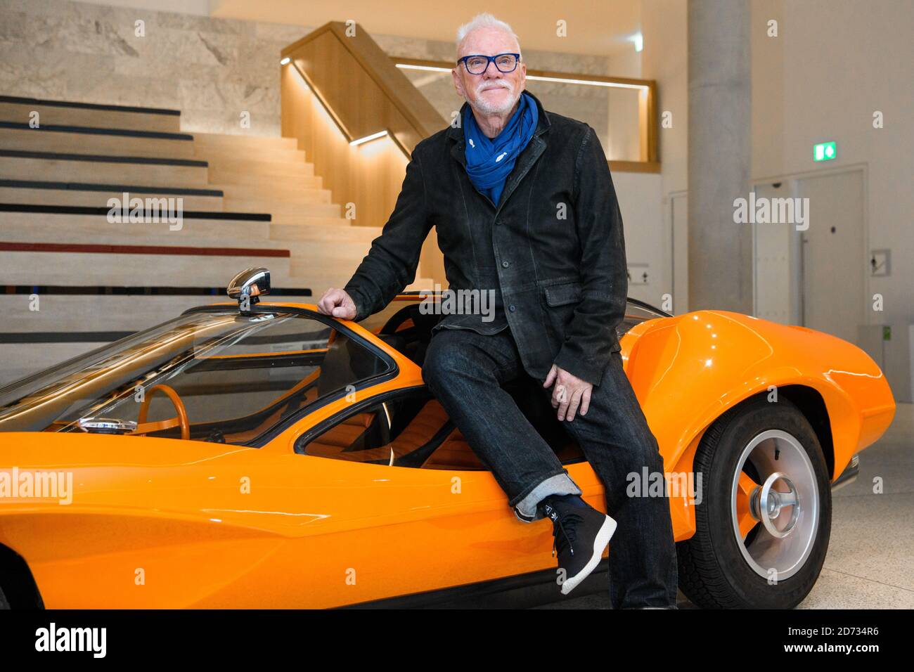 Malcolm McDowell pictured with the Probe 16 car from the film A ...