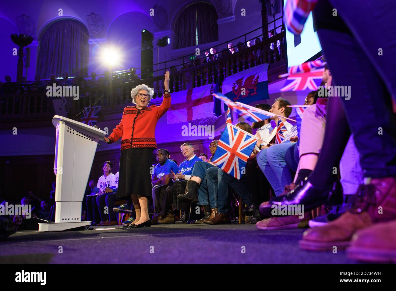 Baroness Betty Boothroyd speaking at a People's Vote Rally in Assembly ...