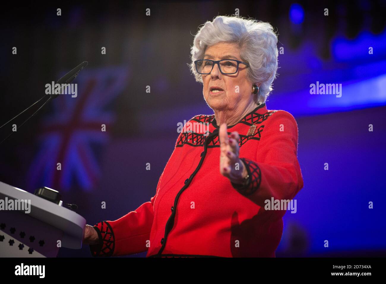 Baroness Betty Boothroyd speaking at a People's Vote Rally in Assembly ...
