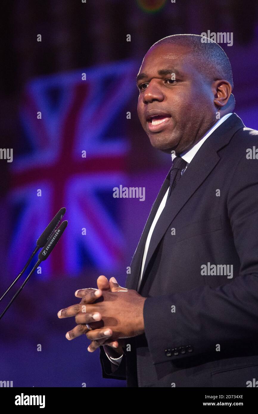 David Lammy speaking at a People's Vote Rally in Assembly Hall, London ...