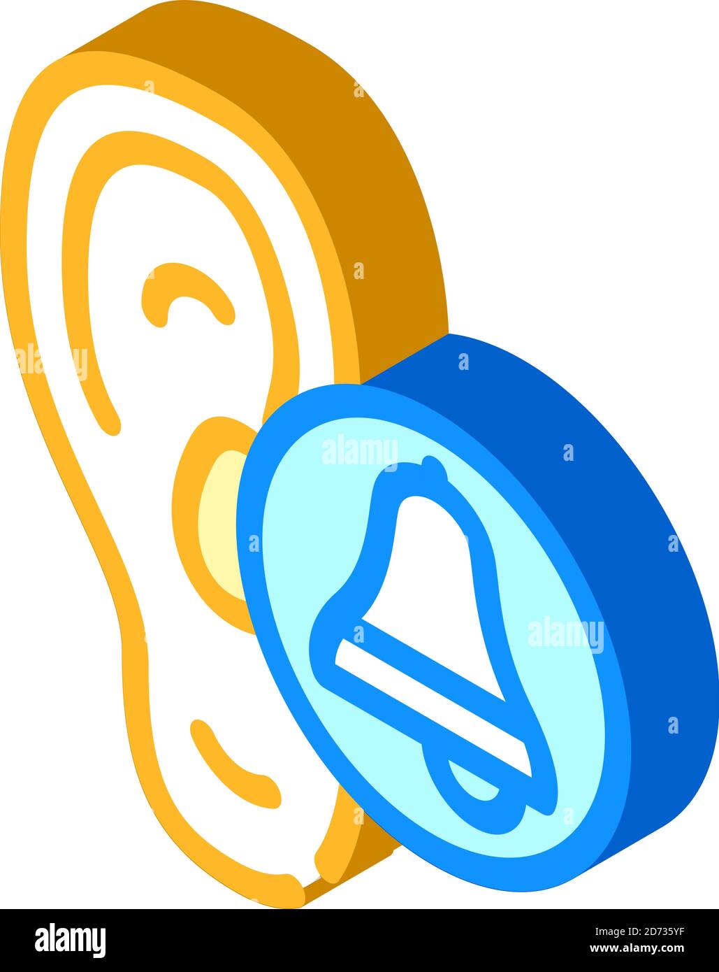 ear hear bell sound isometric icon vector illustration Stock Vector ...