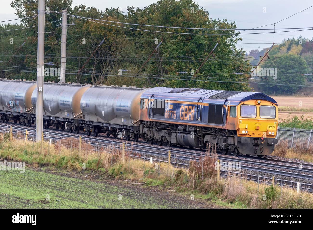 Class 66 deisel electric freight locomotive number 66776 of GBRF on the ...