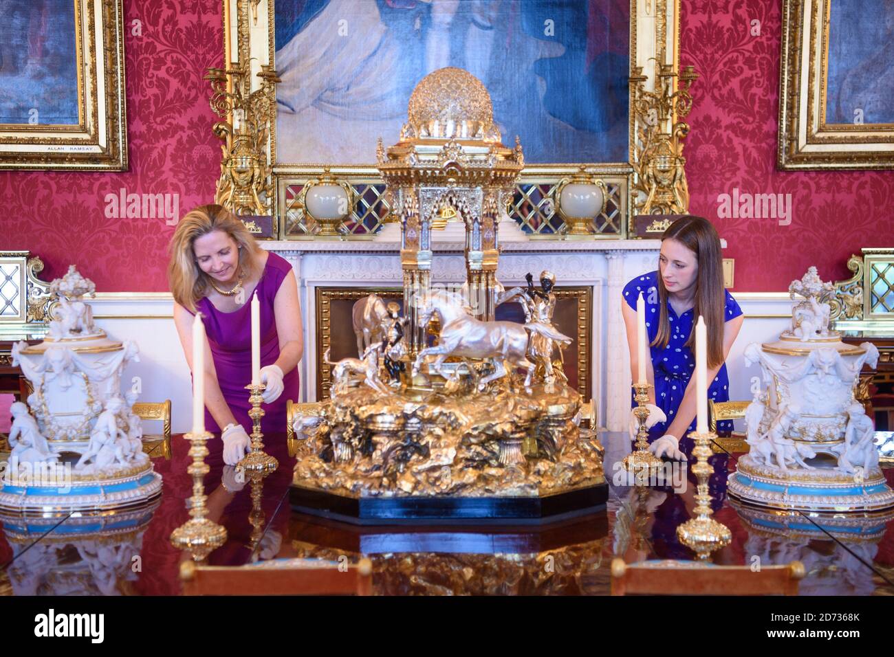 A recreation of a royal Victorian dinner in the state dining room ...