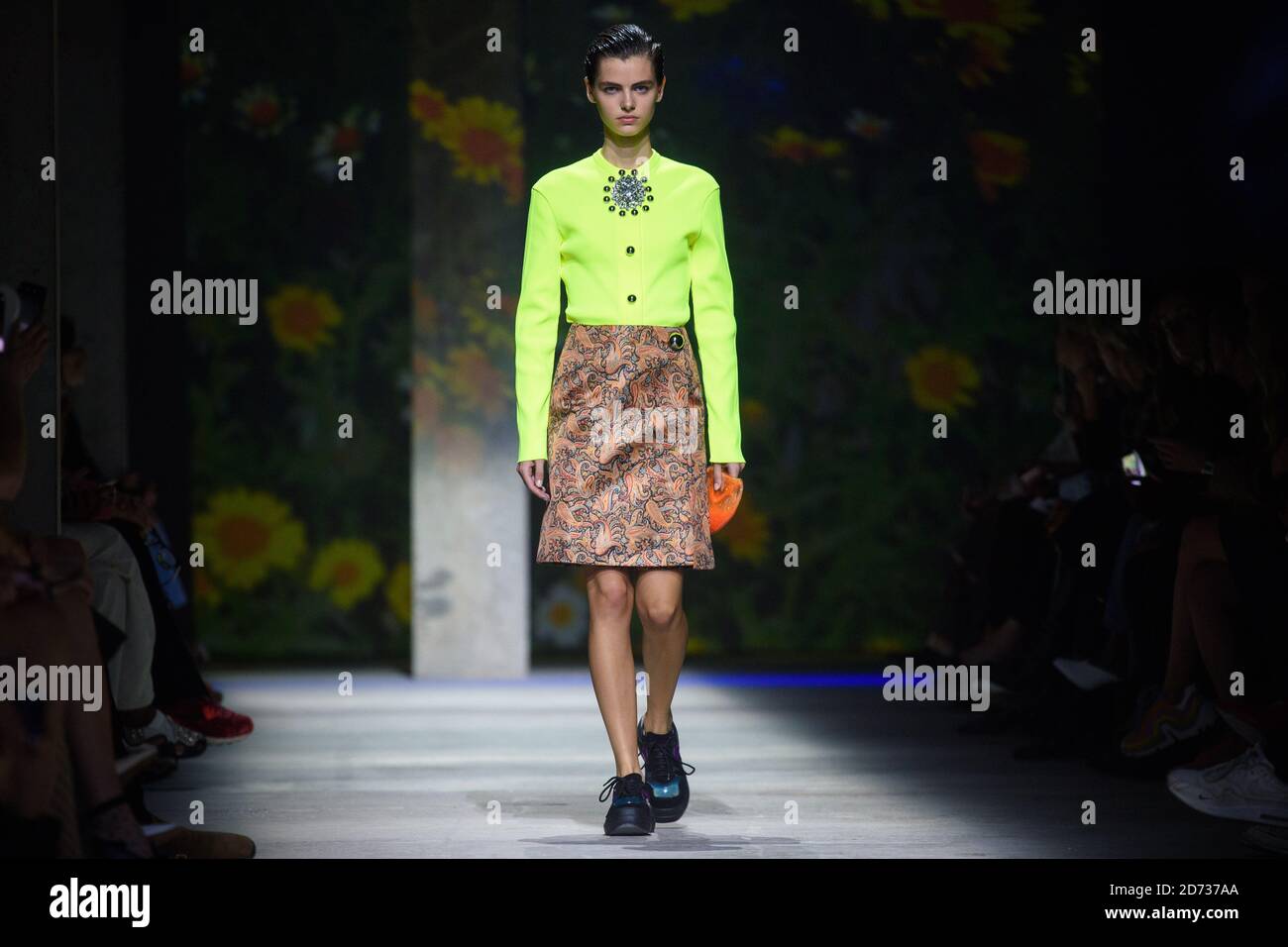 A model during the Christopher Kane catwalk show during Spring/Summer ...