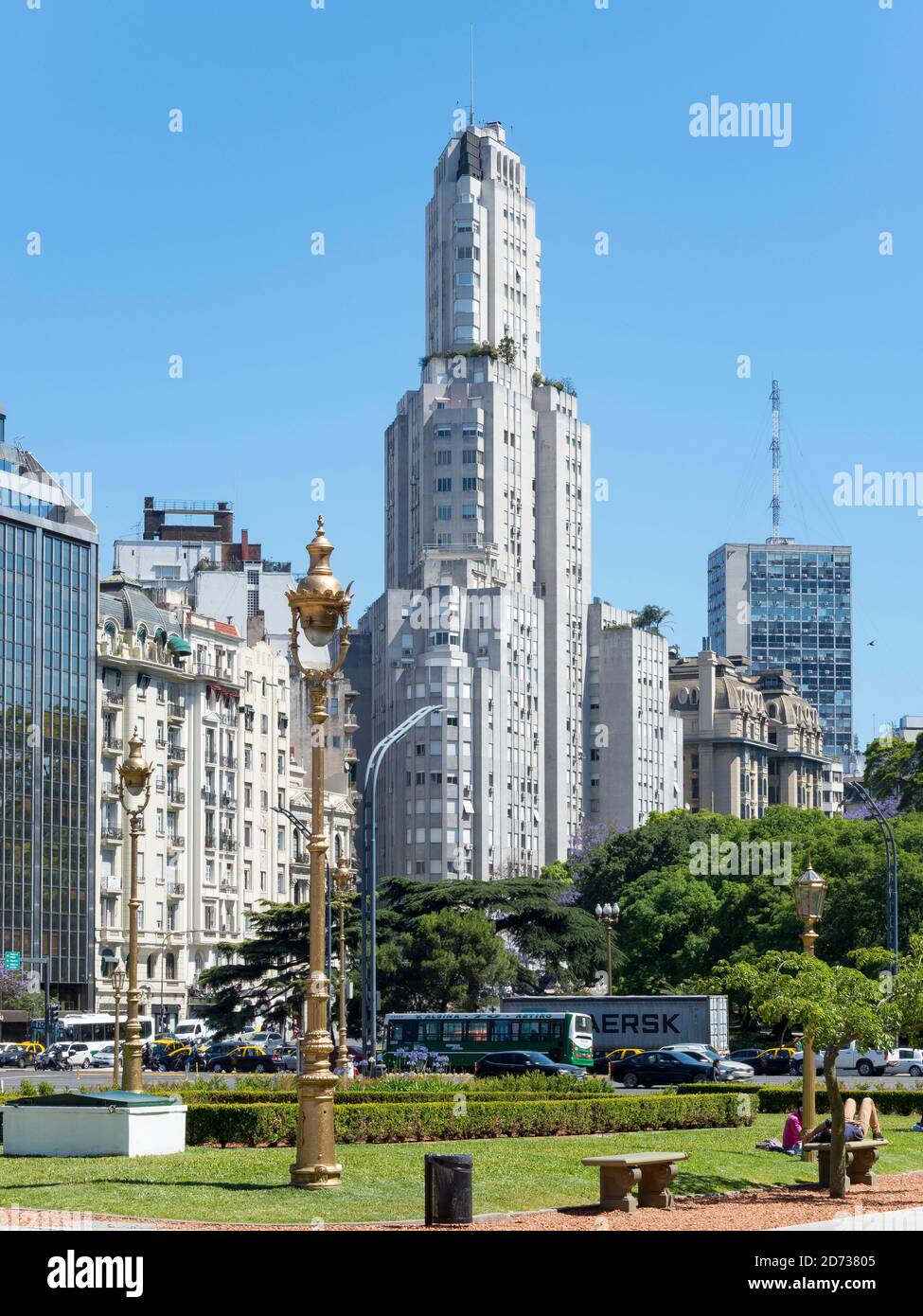 The quarter Retiro, Edificio Kavanagh buildt 1934- 1936 on Calle Florida. Buenos Aires, the ...