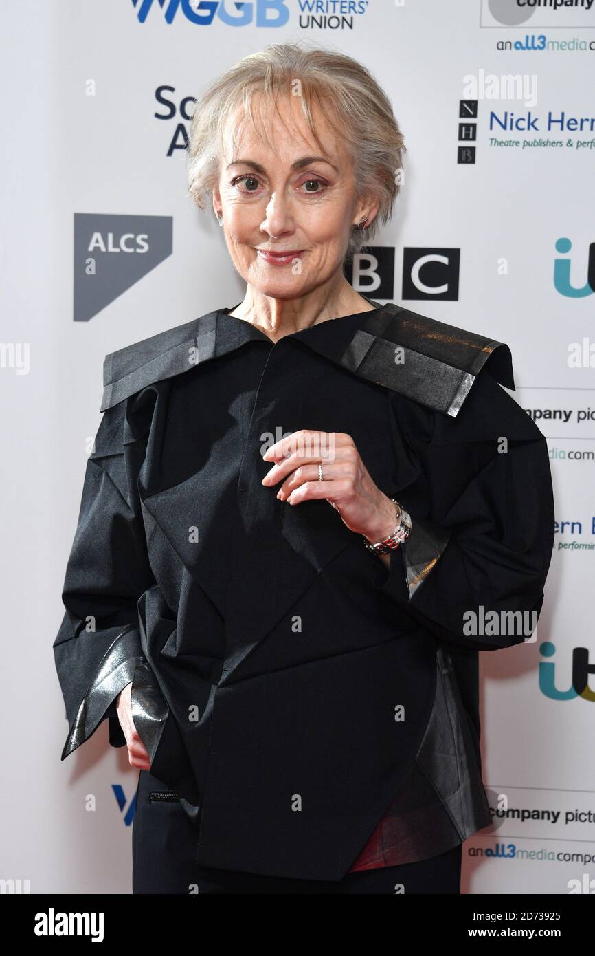 Paula Wilcox arrives at The Writers' Guild Awards 2020 held at the ...