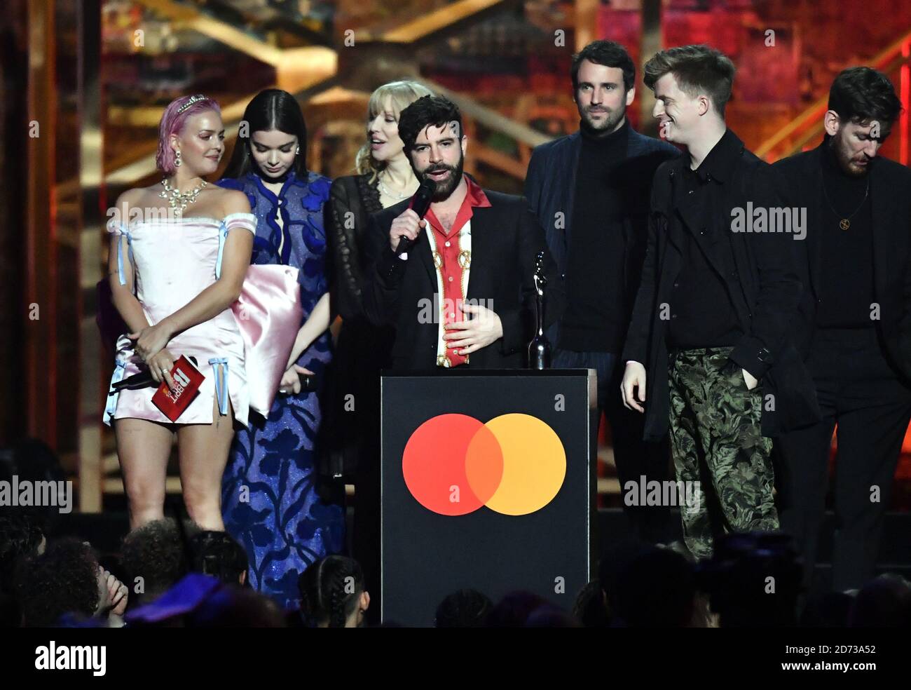 The Foals on stage at the Brit Awards 2020 at the O2 Arena, London ...