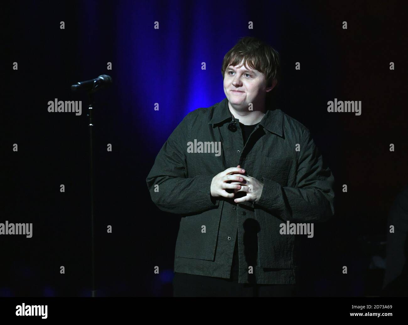 Lewis Capaldi on stage at the Brit Awards 2020 at the O2 Arena, London ...