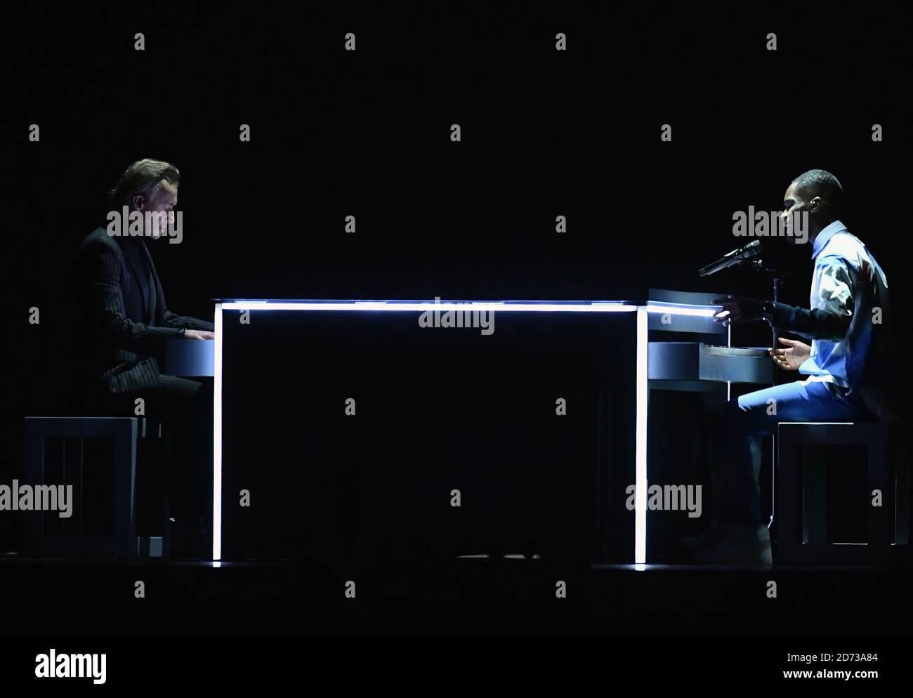 Dave on stage at the Brit Awards 2020 at the O2 Arena, London Stock ...