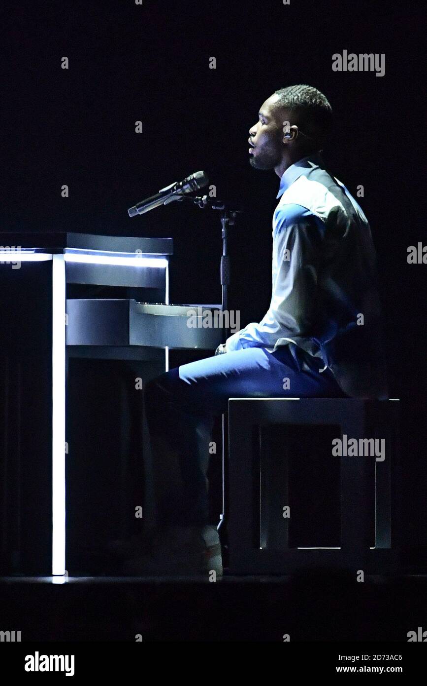 Dave on stage at the Brit Awards 2020, at the O2 Arena, London. Picture ...