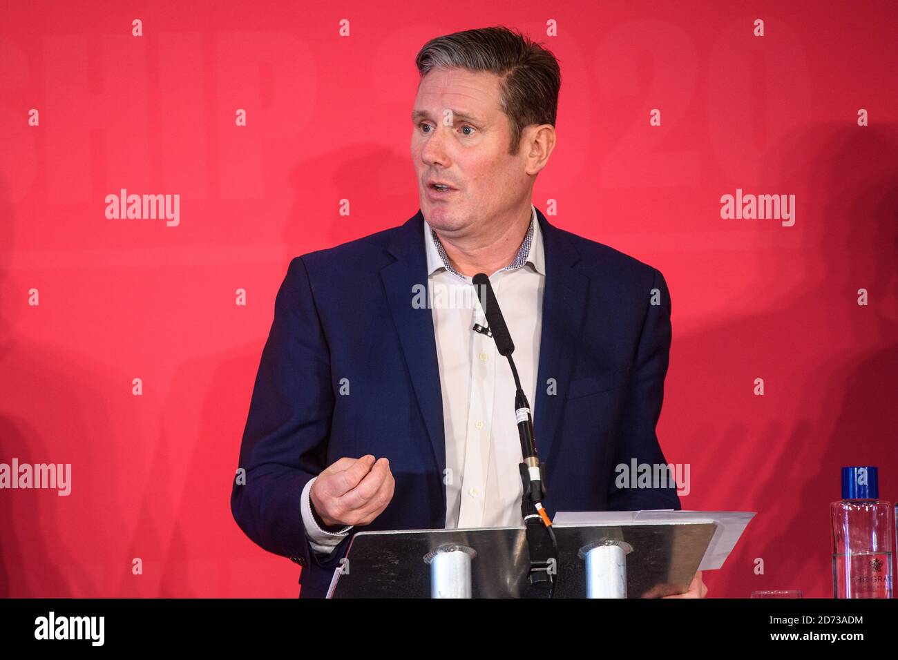 Keir Starmer speaking during a leadership hustings event for the Labour ...