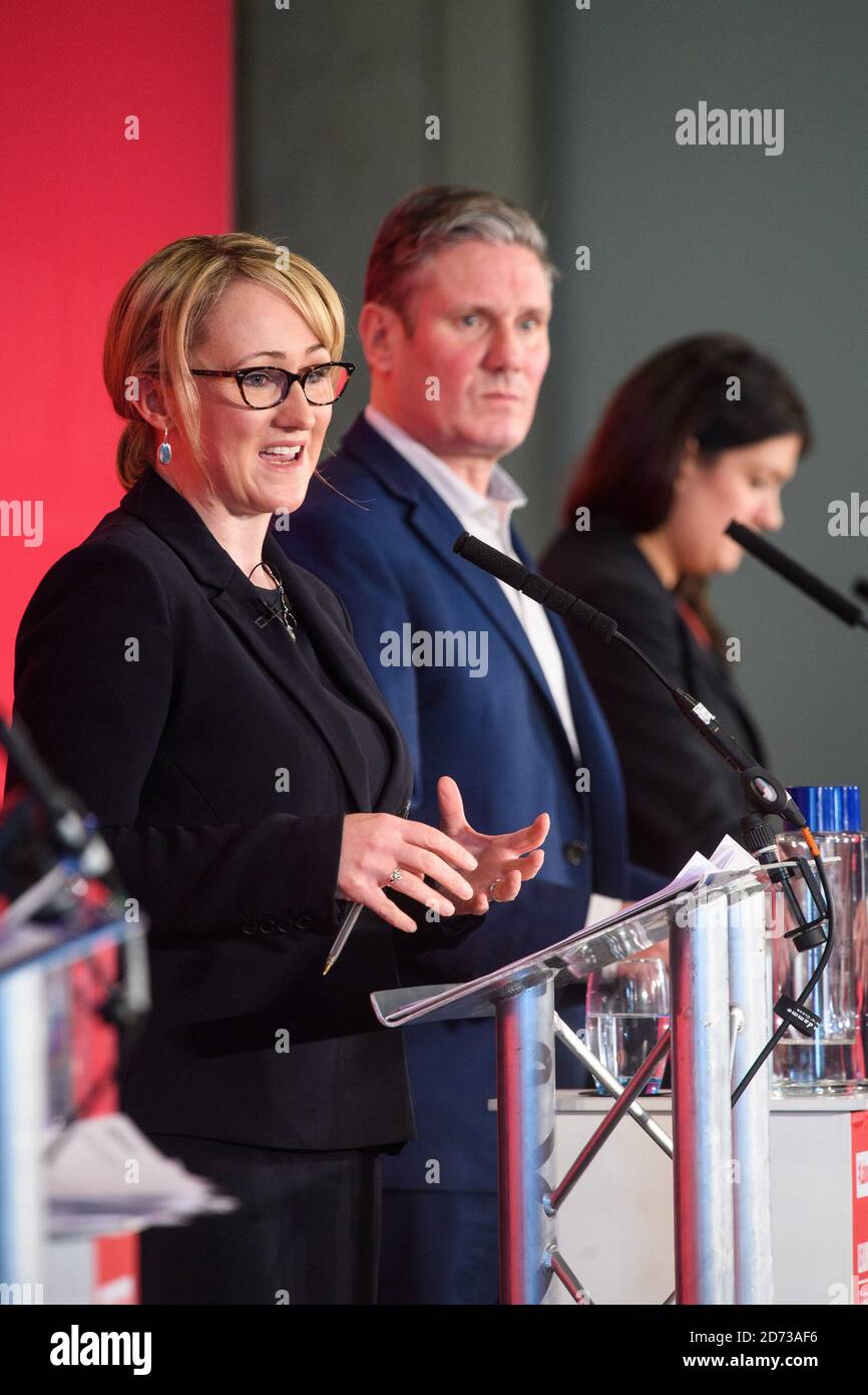 Rebecca Long-Bailey, Keir Starmer and Lisa Nandy speaking during a ...