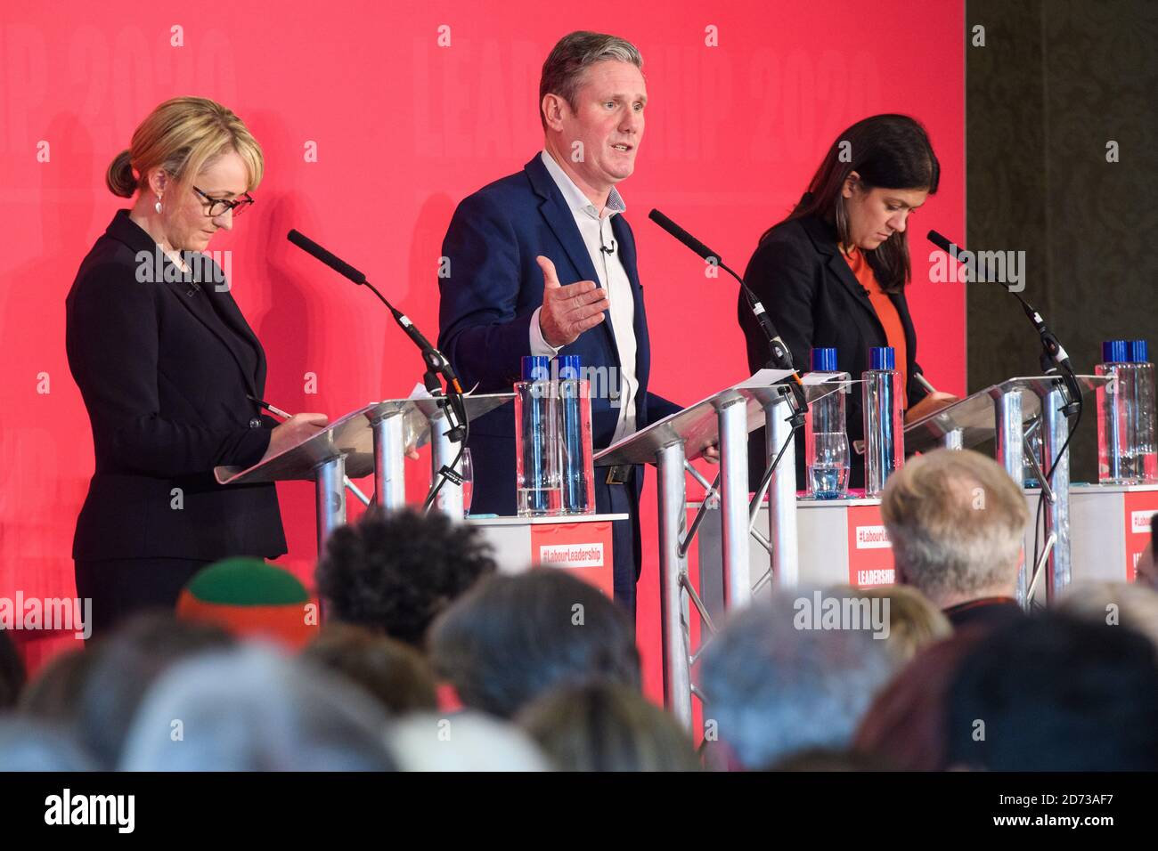 Rebecca Long-Bailey, Keir Starmer and Lisa Nandy speaking during a ...