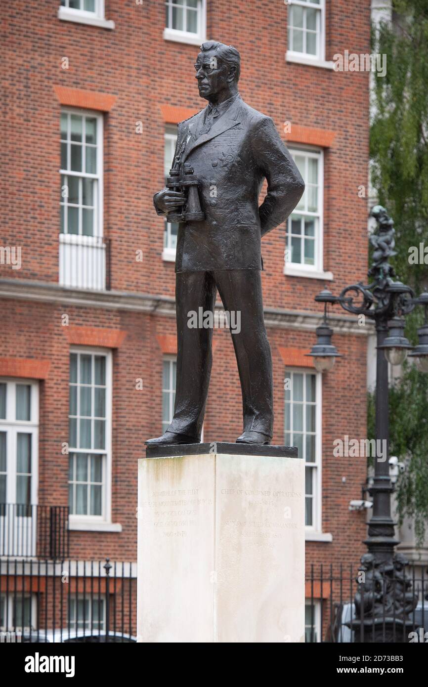 A statue of Earl Mountbatten in Whitehall, London. Picture date ...