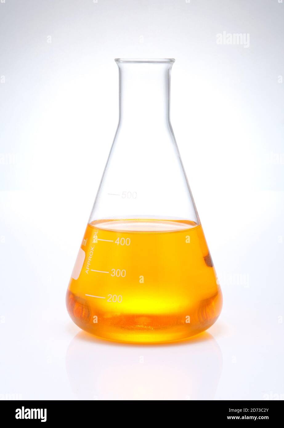 Chemical laboratory flask with liquid (empty)-Erlenmeyer Flask Stock ...