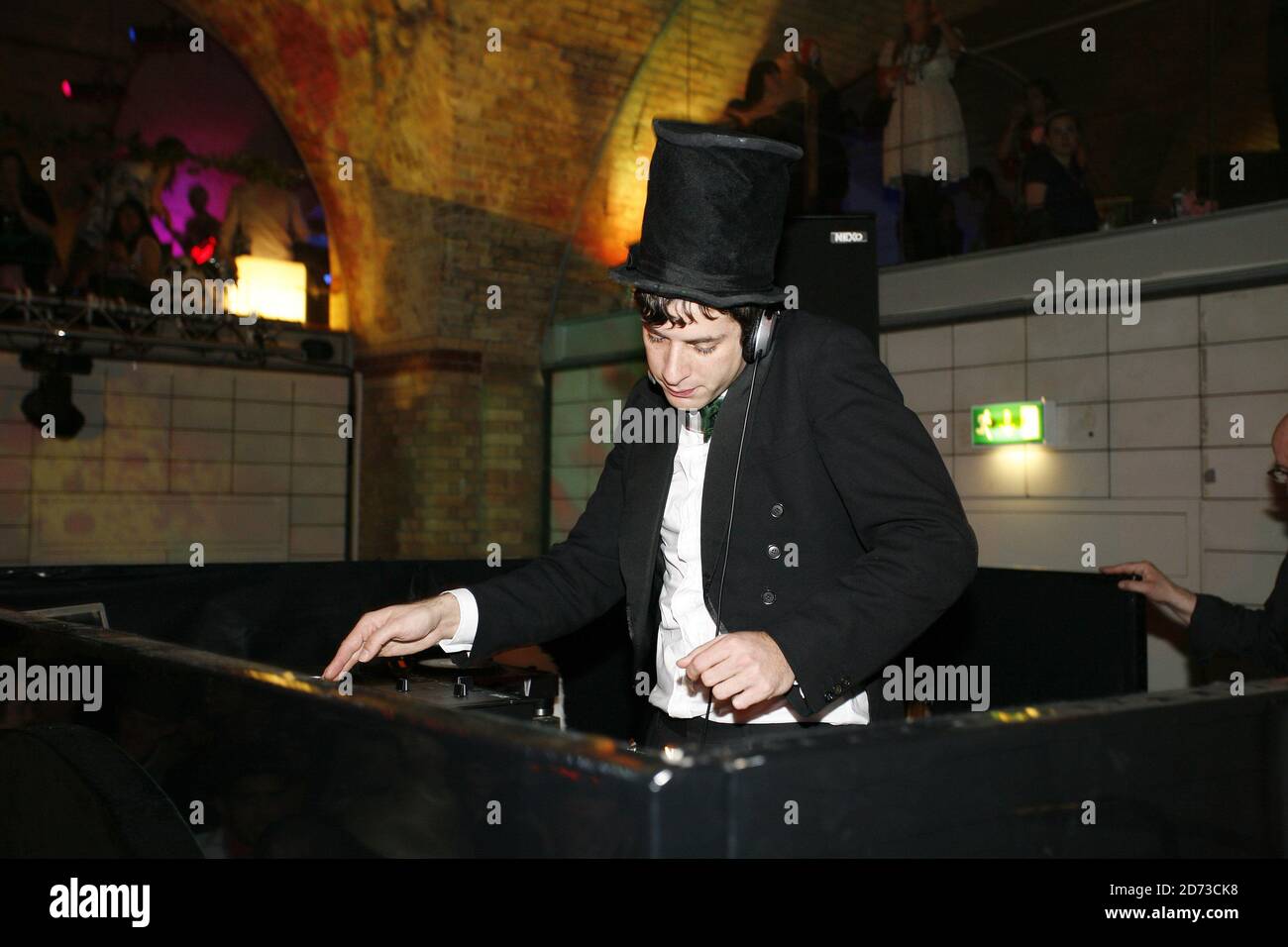 Mark Ronson performs a DJ set before going on stage at the Corsa ...