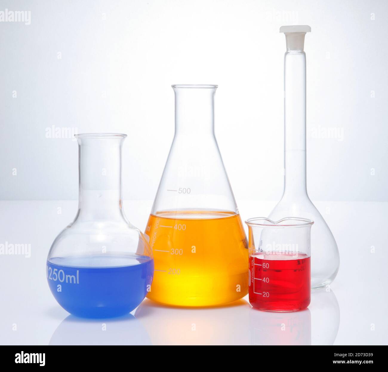 Chemical laboratory flask with liquid Stock Photo - Alamy