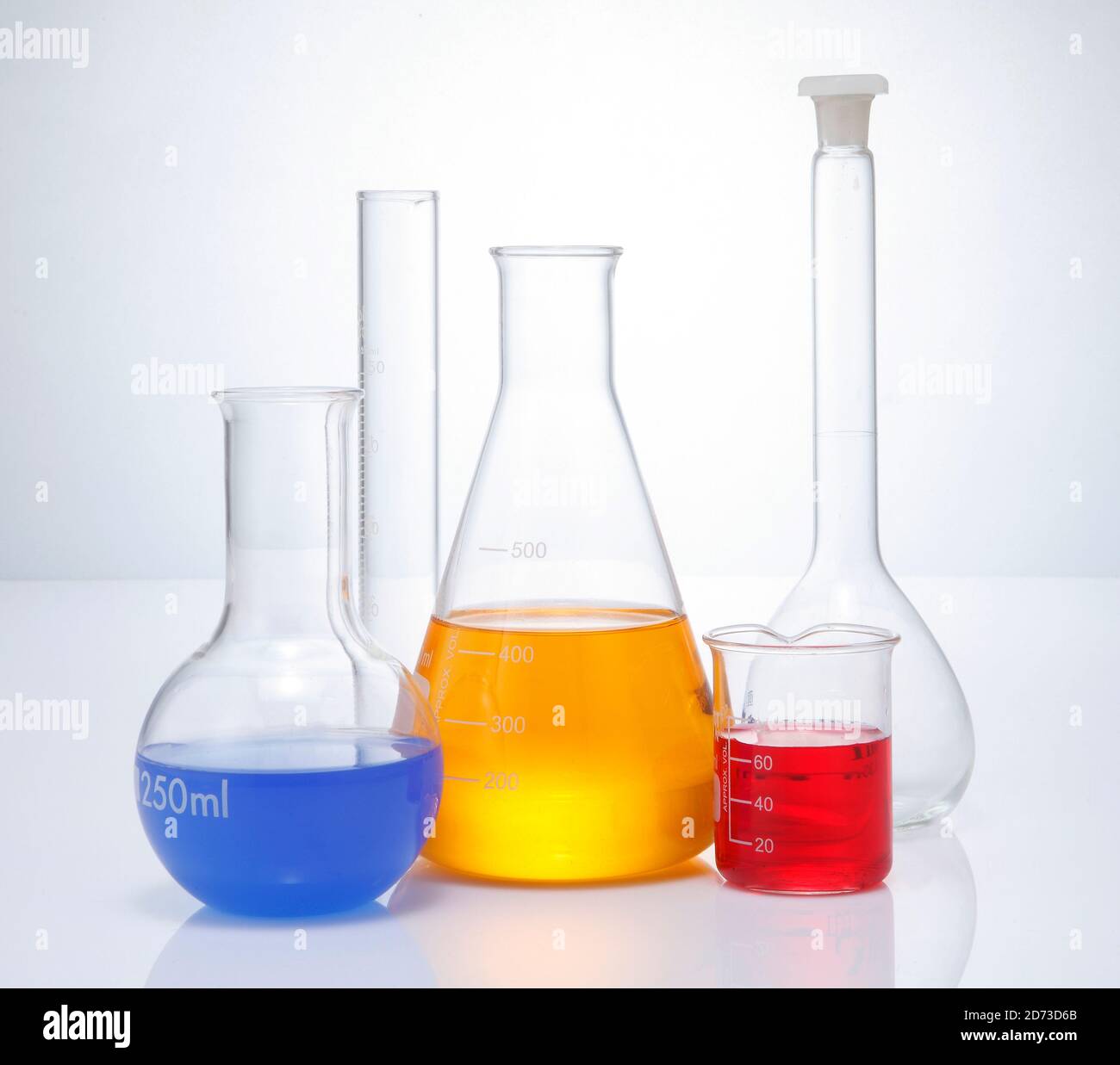 Chemical laboratory flask with liquid Stock Photo - Alamy