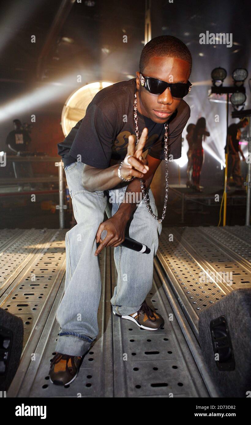 Tinchy Stryder performing live during the recording of Channel 4's T ...