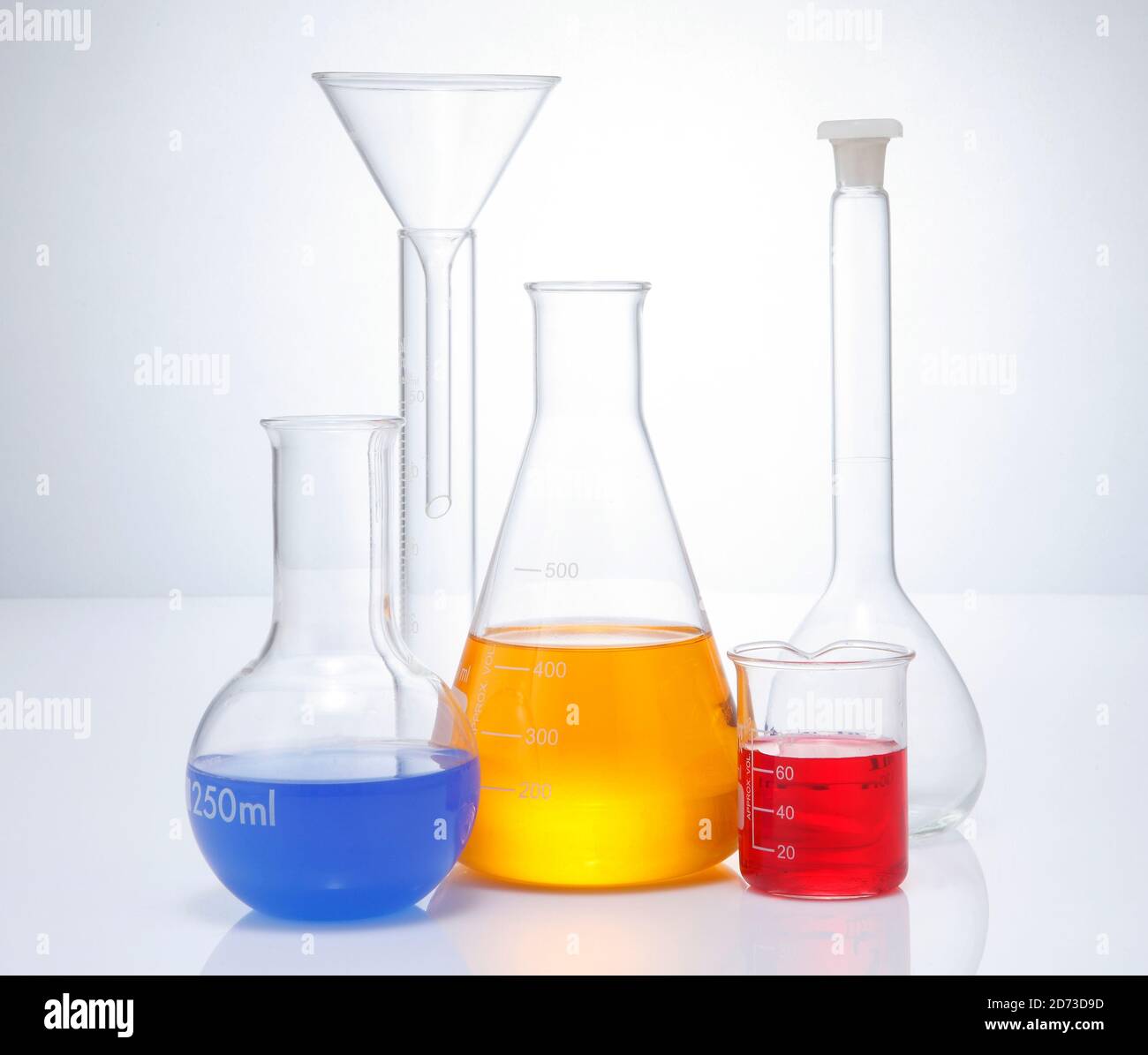 Chemical laboratory flask with liquid Stock Photo - Alamy