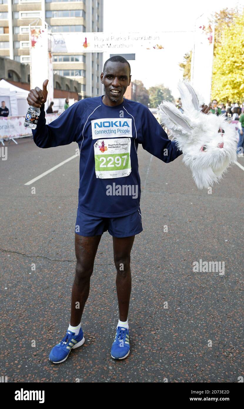 Winner John Muriithi at finish line of the Royal Parks Foundation Half ...