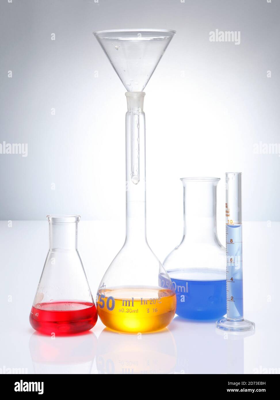 Chemical laboratory flask with liquid Stock Photo - Alamy