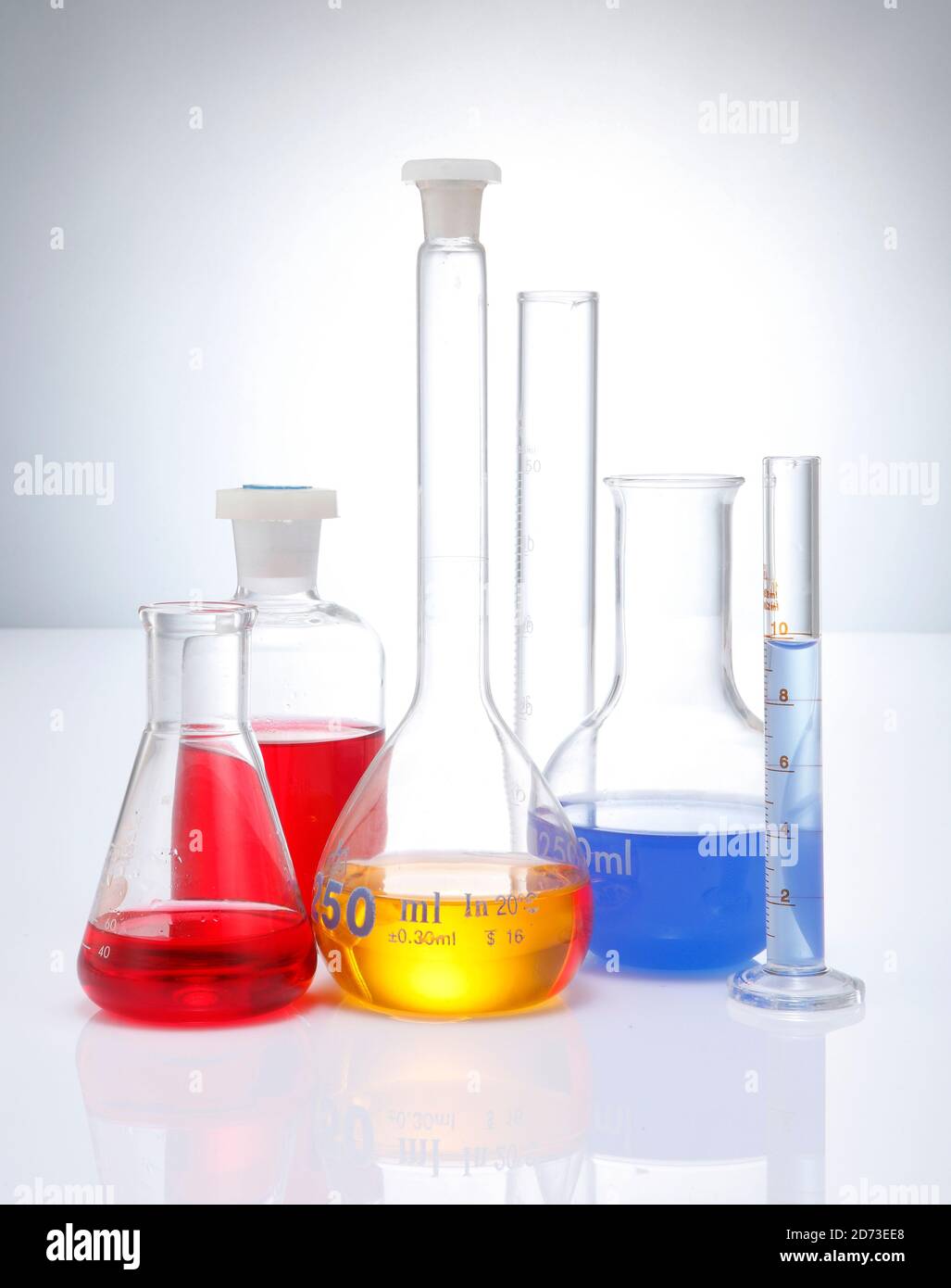Chemical laboratory flask with liquid Stock Photo - Alamy