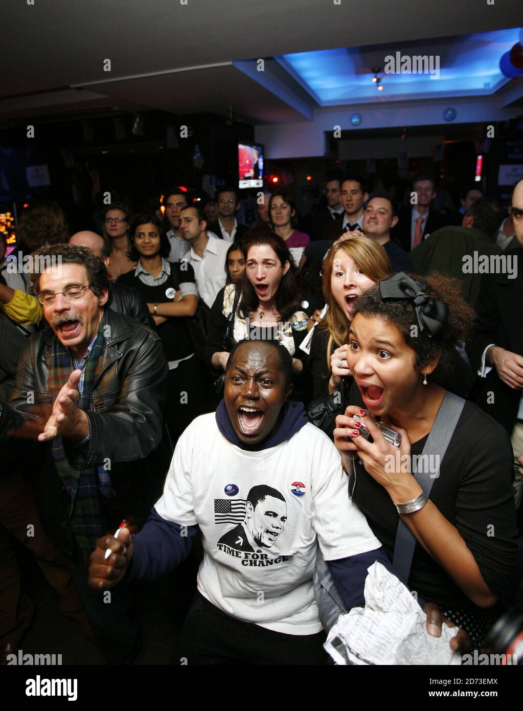 Barack Obama supporters during the Progressive Vision US Election Night ...