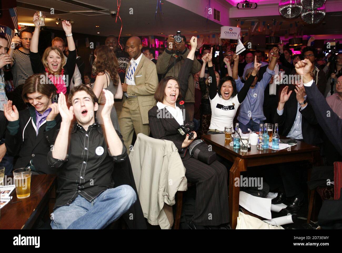 Barack Obama supporters during the Progressive Vision US Election Night ...