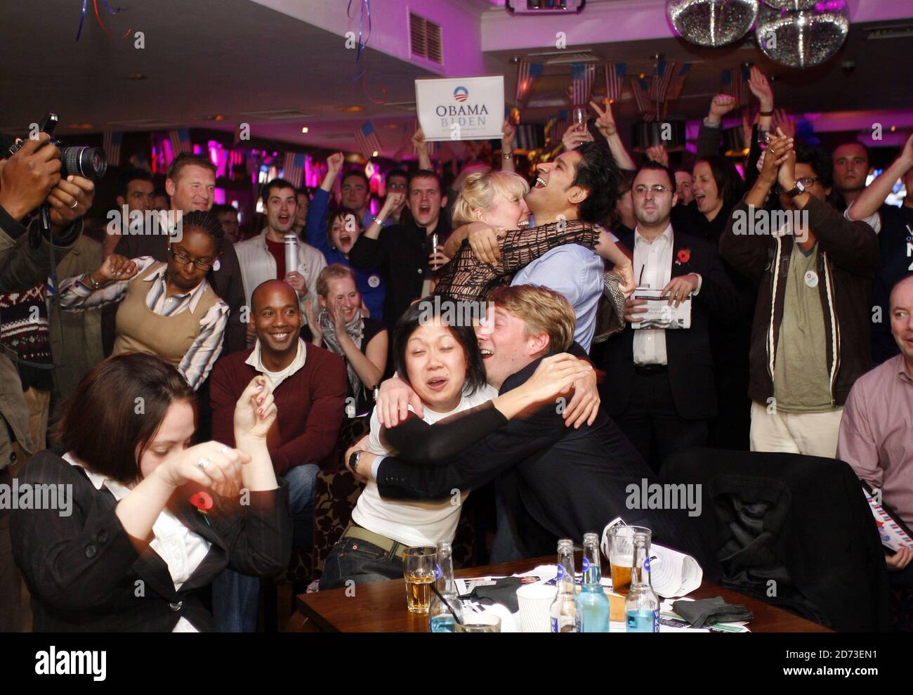 Barack Obama supporters during the Progressive Vision US Election Night ...