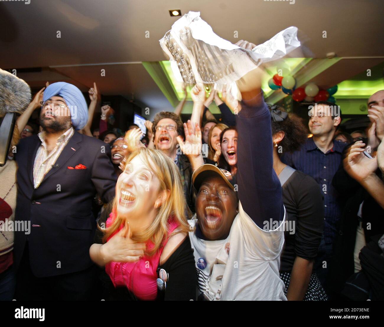 Barack Obama supporters during the Progressive Vision US Election Night ...