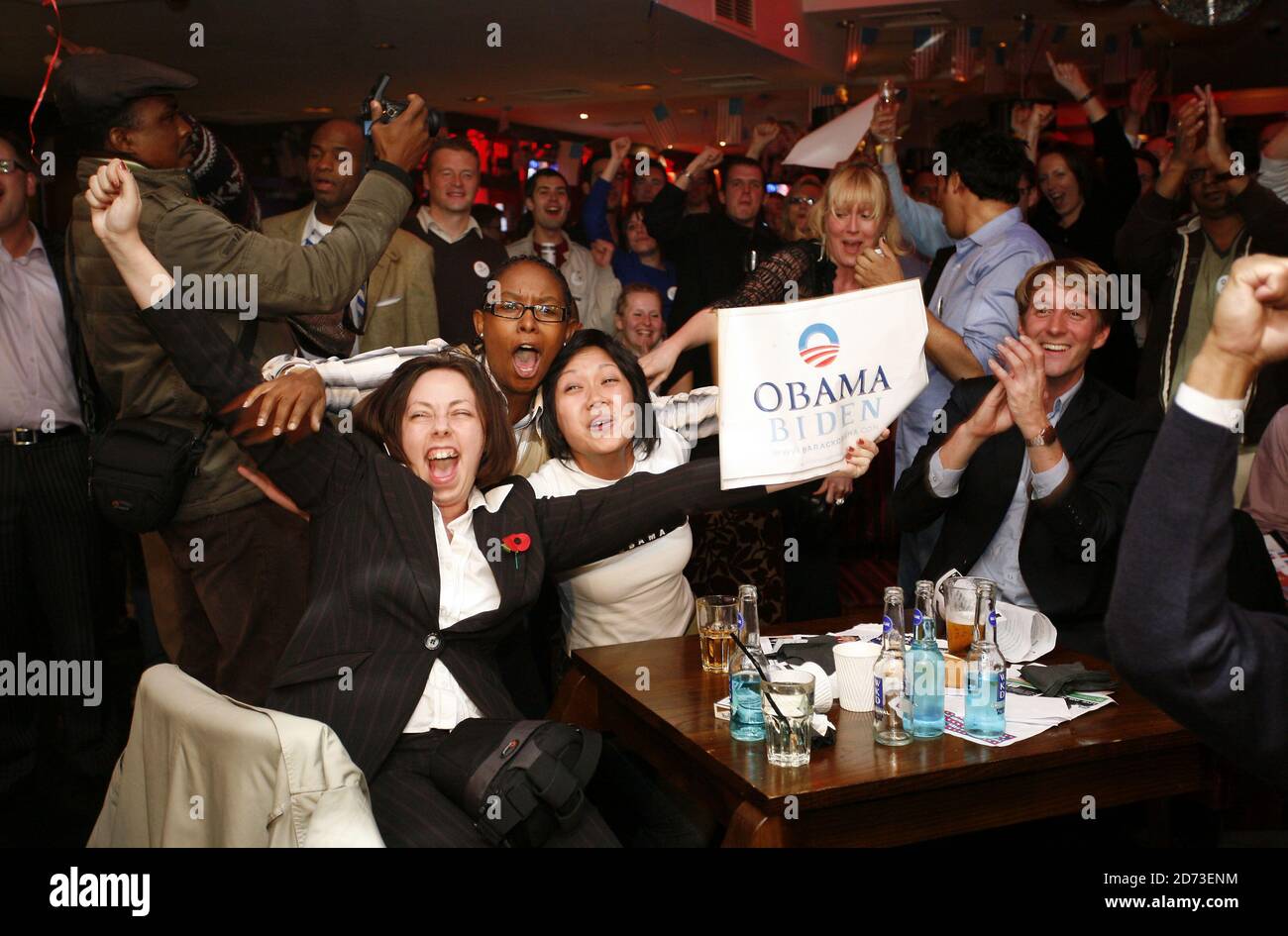 Barack Obama supporters during the Progressive Vision US Election Night ...