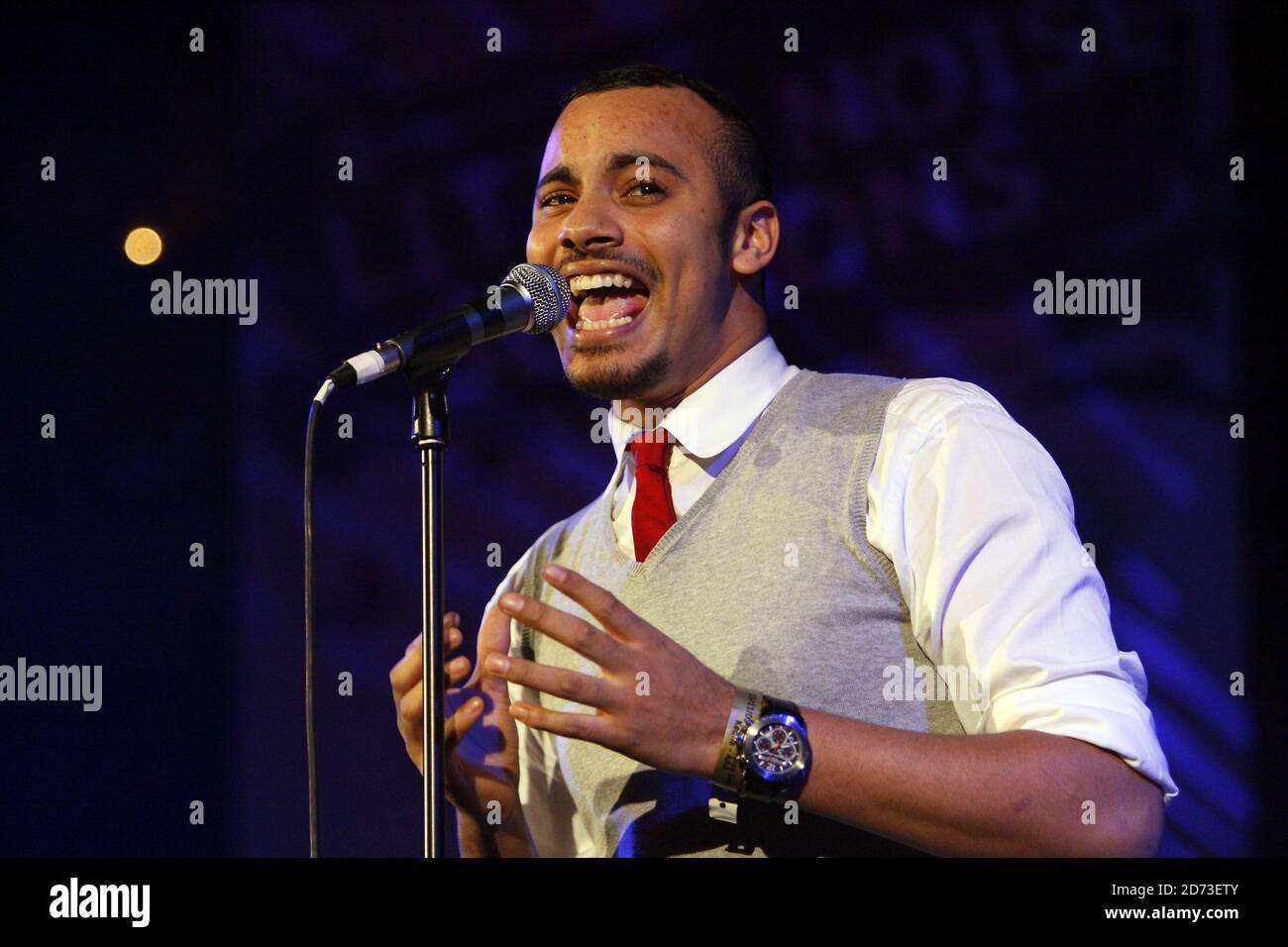 Bryn Christopher on stage at the Union Chapel in Islington, North ...