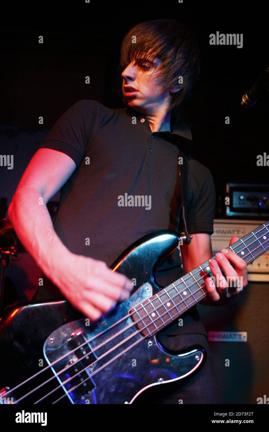 Andy Hopkins of The Enemy performing at the launch of the Shockwaves ...