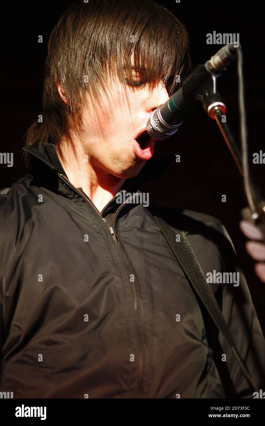 Andy Hopkins of The Enemy performing at the launch of the Shockwaves ...