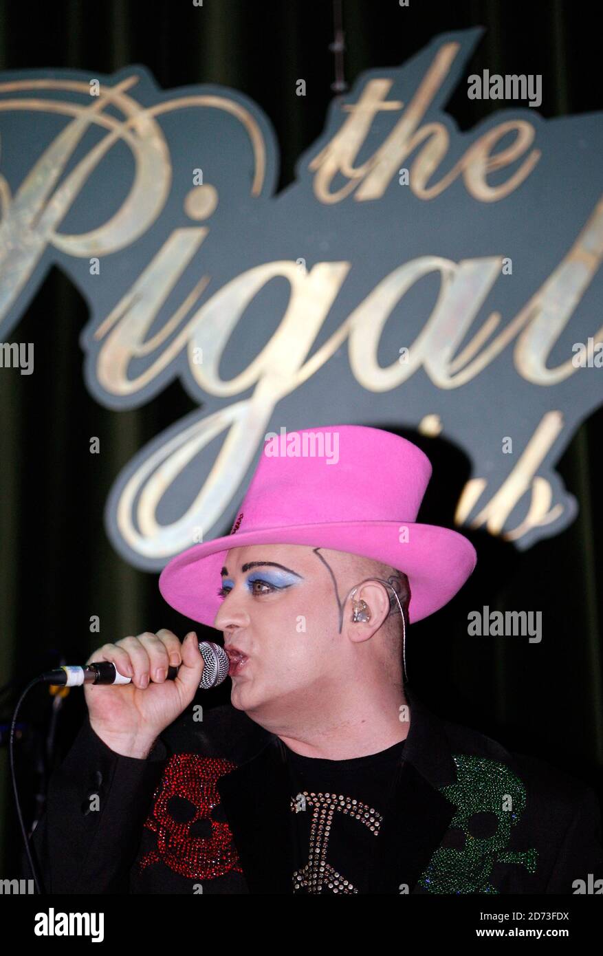 Boy George performs on stage at Le Pigalle Club on Piccadilly, central ...