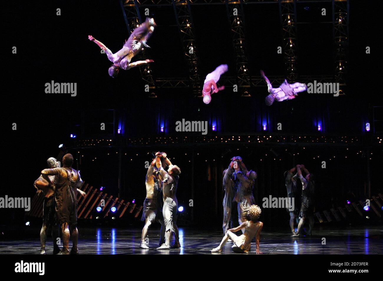 Troupe of the Cirque du Soleil perform in the work Quidam, at the Royal ...