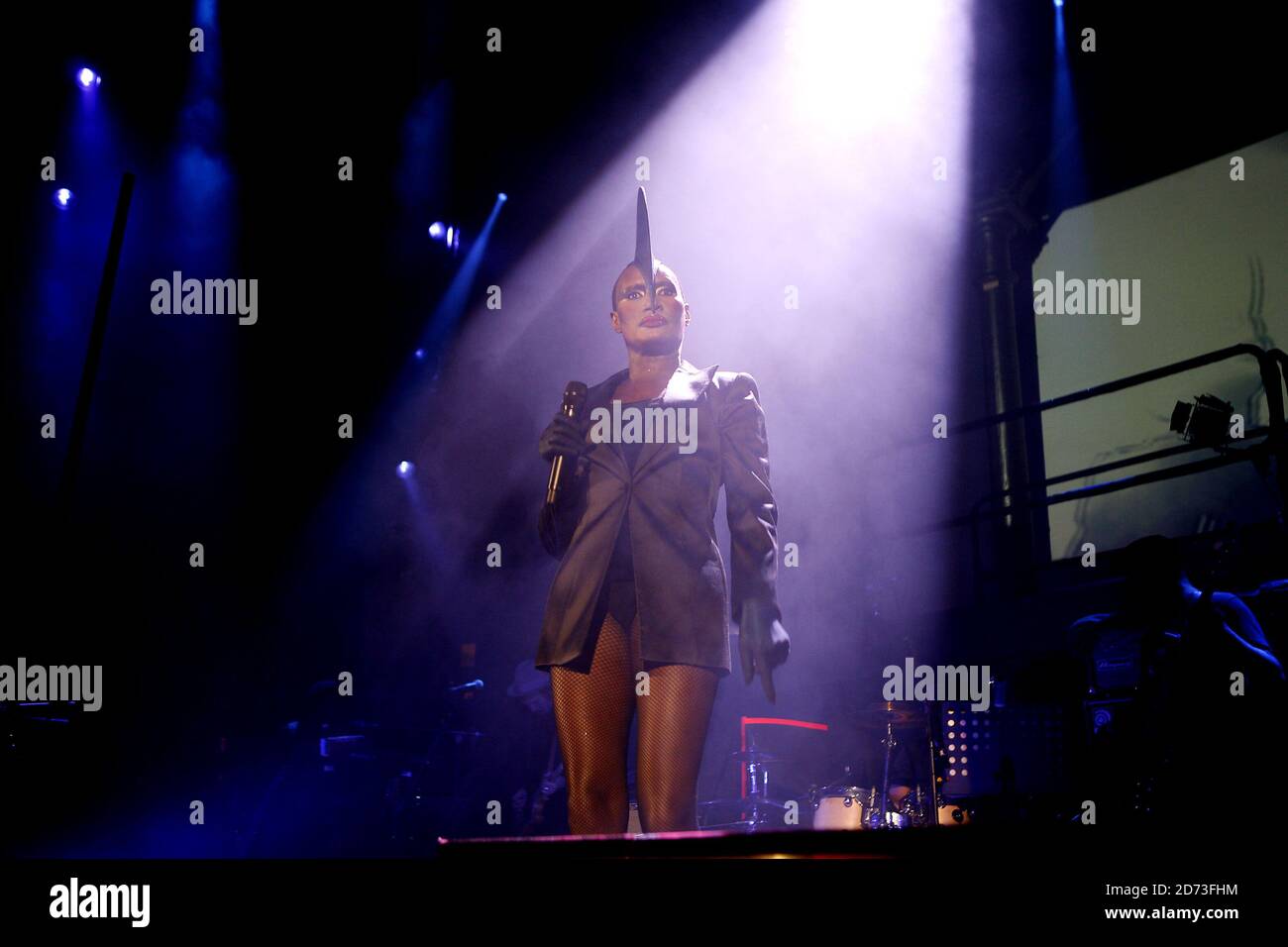 Grace Jones performs on stage at the Roundhouse in north London Stock ...