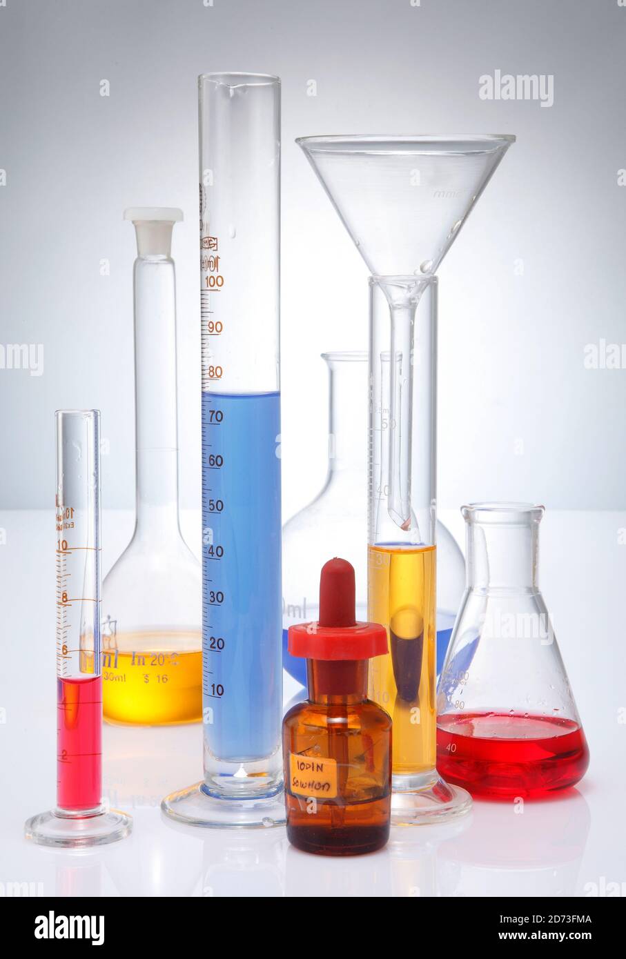 Chemical laboratory flask with liquid Stock Photo - Alamy