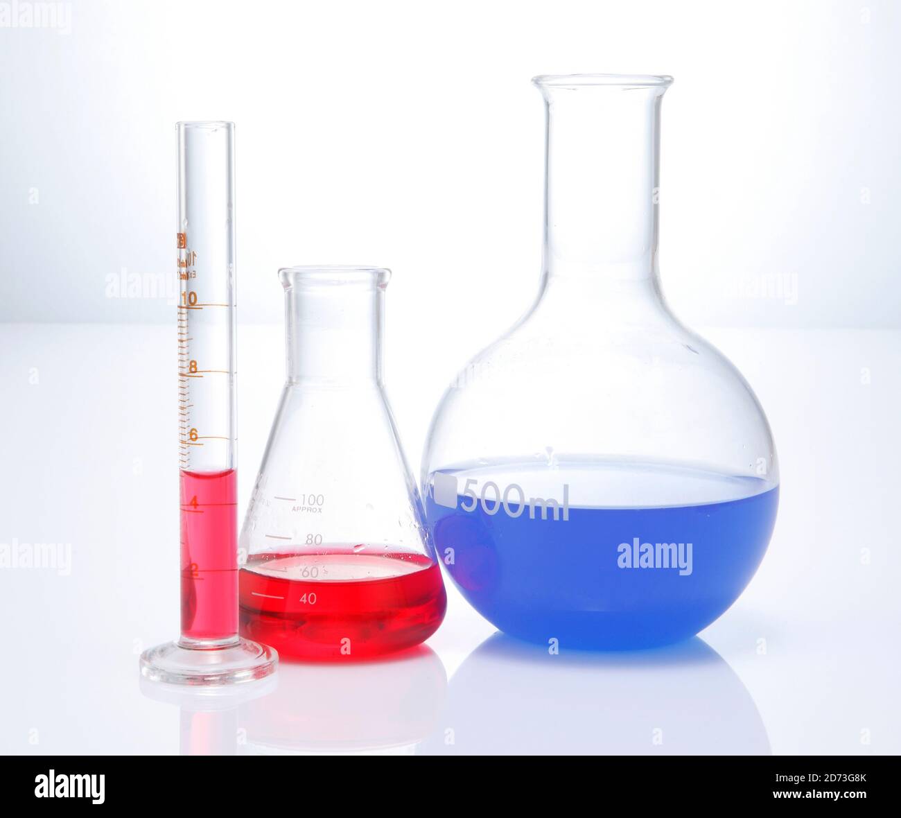 Chemical laboratory flask with liquid Stock Photo - Alamy