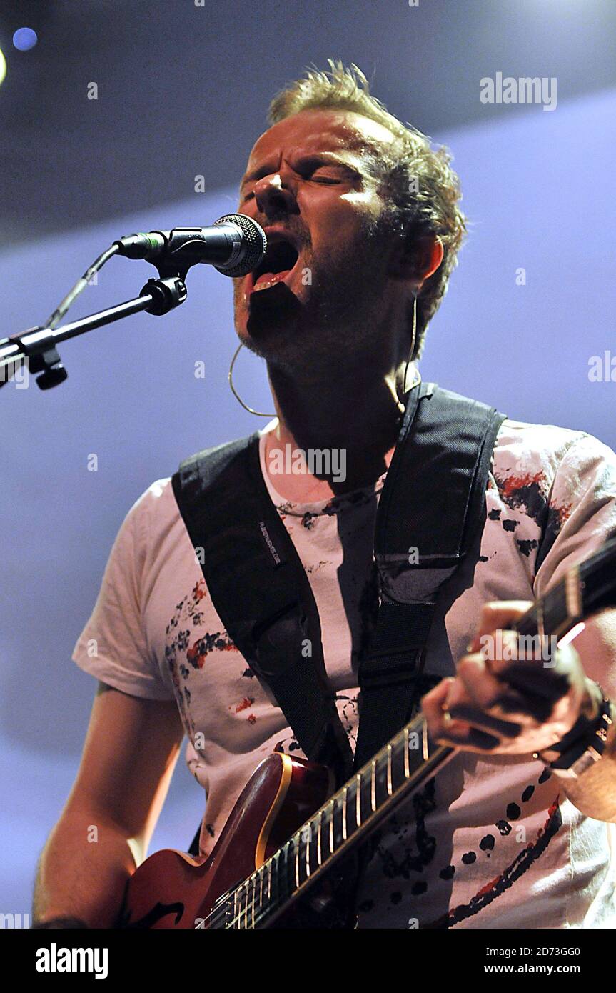 Jez Williams of the Doves on stage at the Forum in Kentish Town, north ...